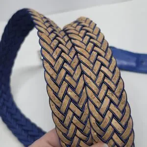 Torino | Accessories | Torino Mens 52 Woven Leather Belt Cork Fabric ...